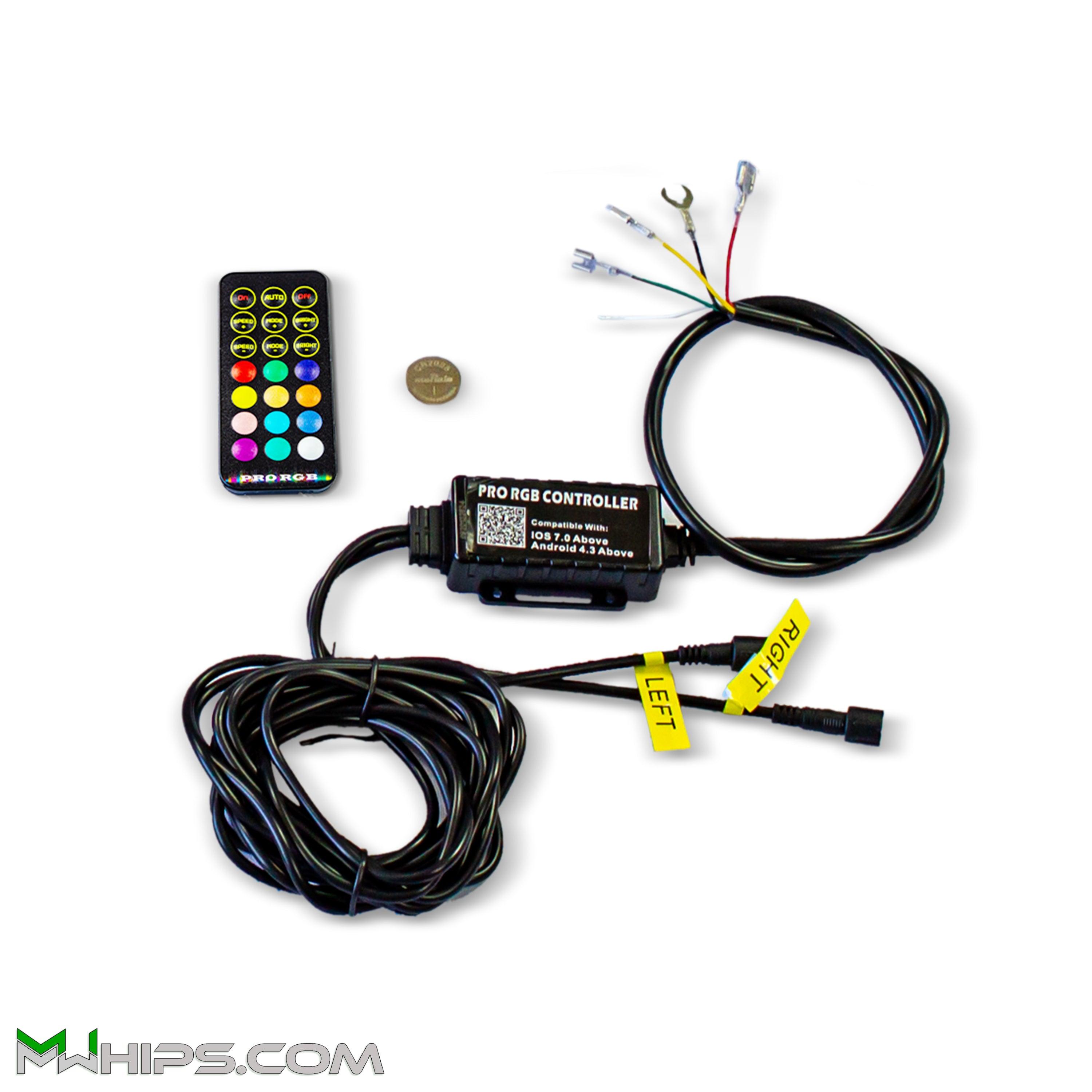 T1 BLUETOOTH CONTROLLED LED WHIP HARNESS + REMOTE (WHIP PAIR) – Mwhips